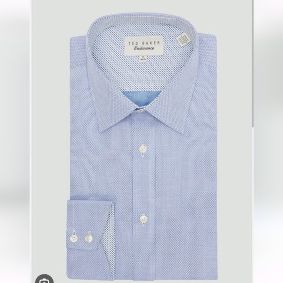 Ted Baker | Shirts | Ted Baker Endurance Blue Pattern Button Up Dress ...